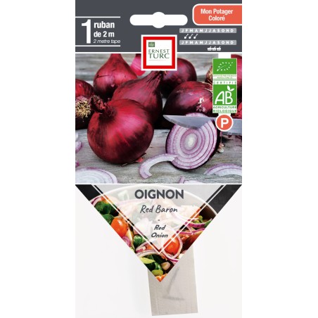 OIGNON ROUGE RED BARON - Graines BIO PRÉSEMÉ 🌱